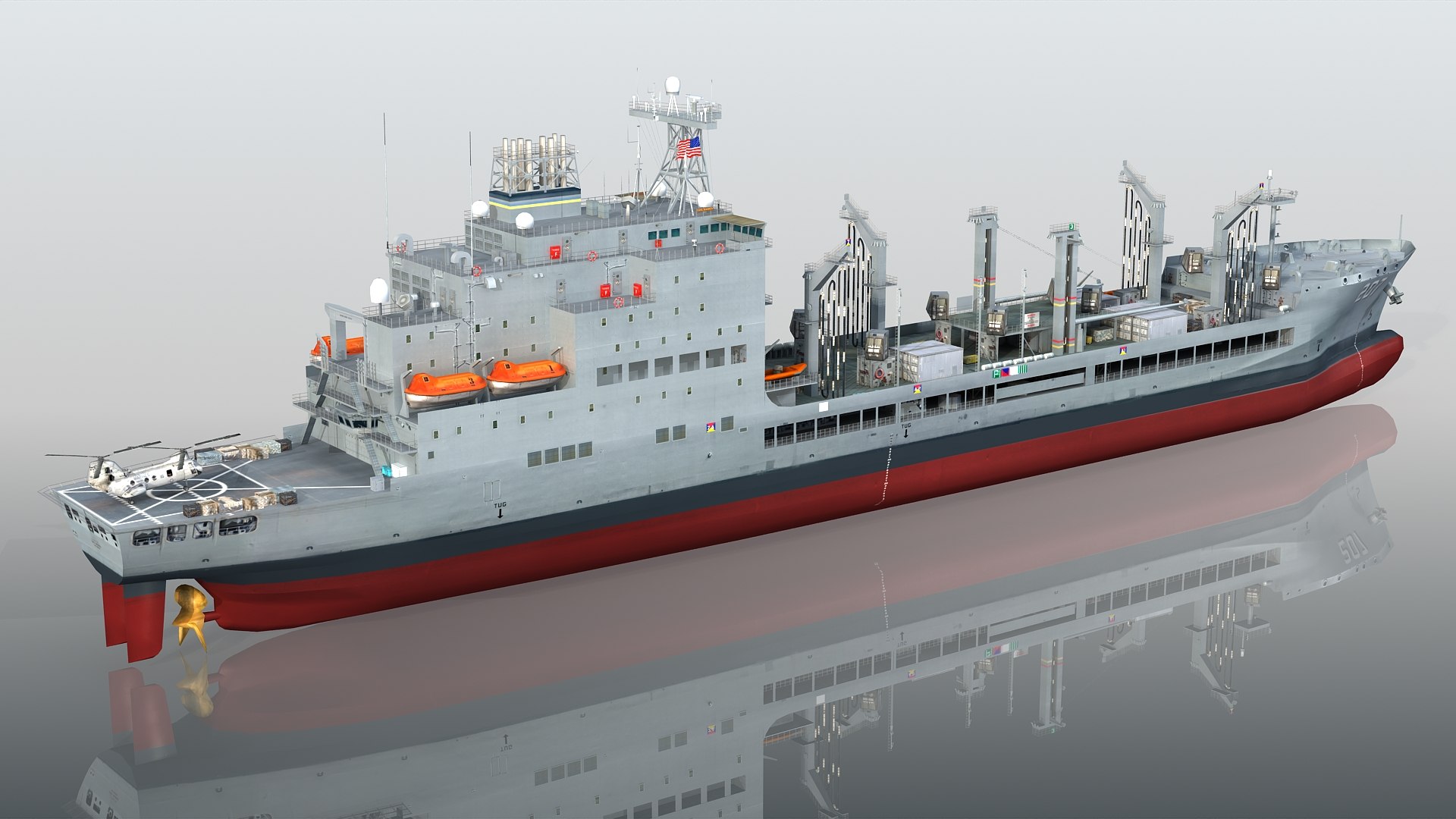 3D USNS Earl Warren T-AO-207 John Lewis-class model - TurboSquid 2074556
