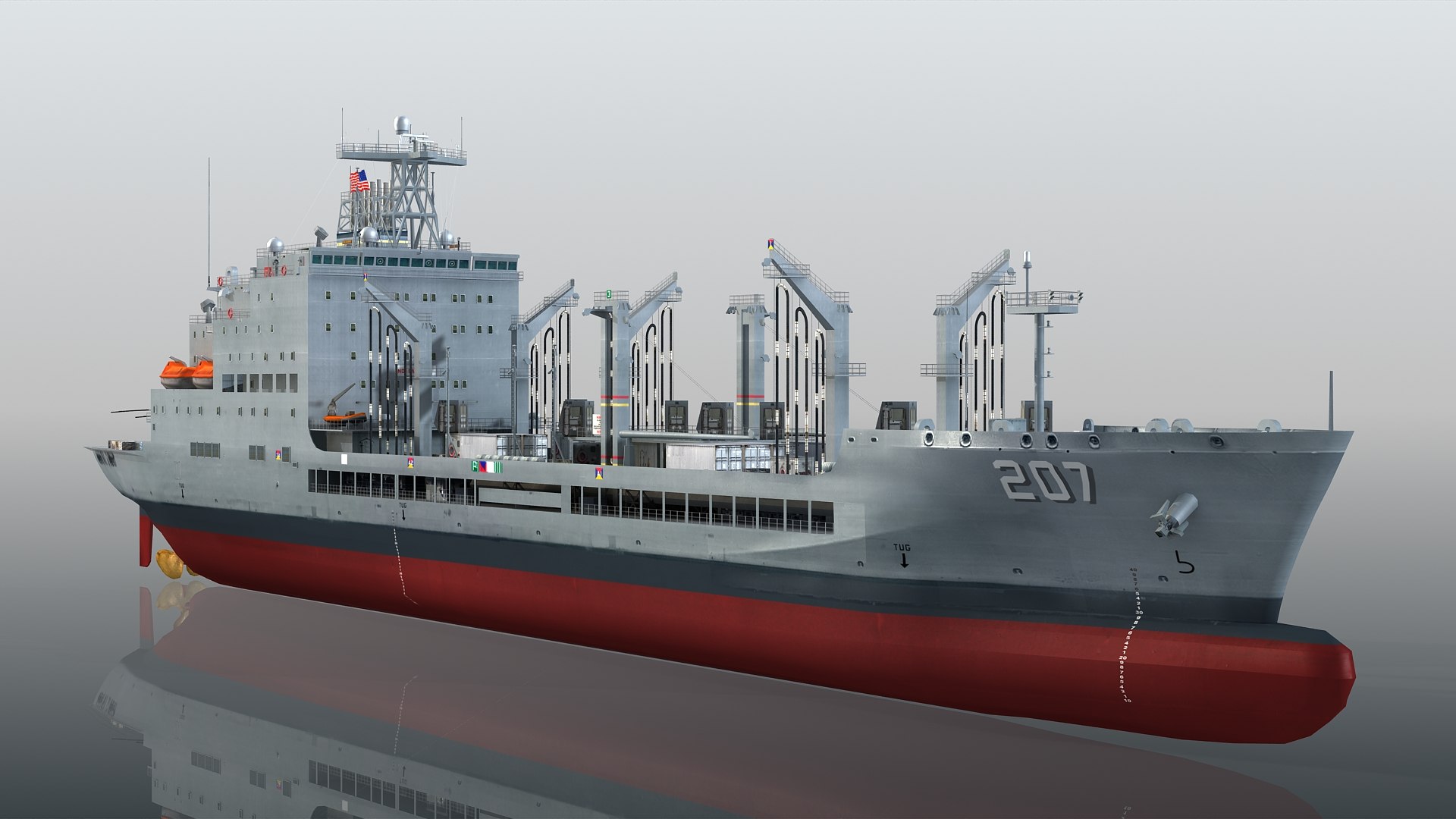 3D USNS Earl Warren T-AO-207 John Lewis-class model - TurboSquid 2074556