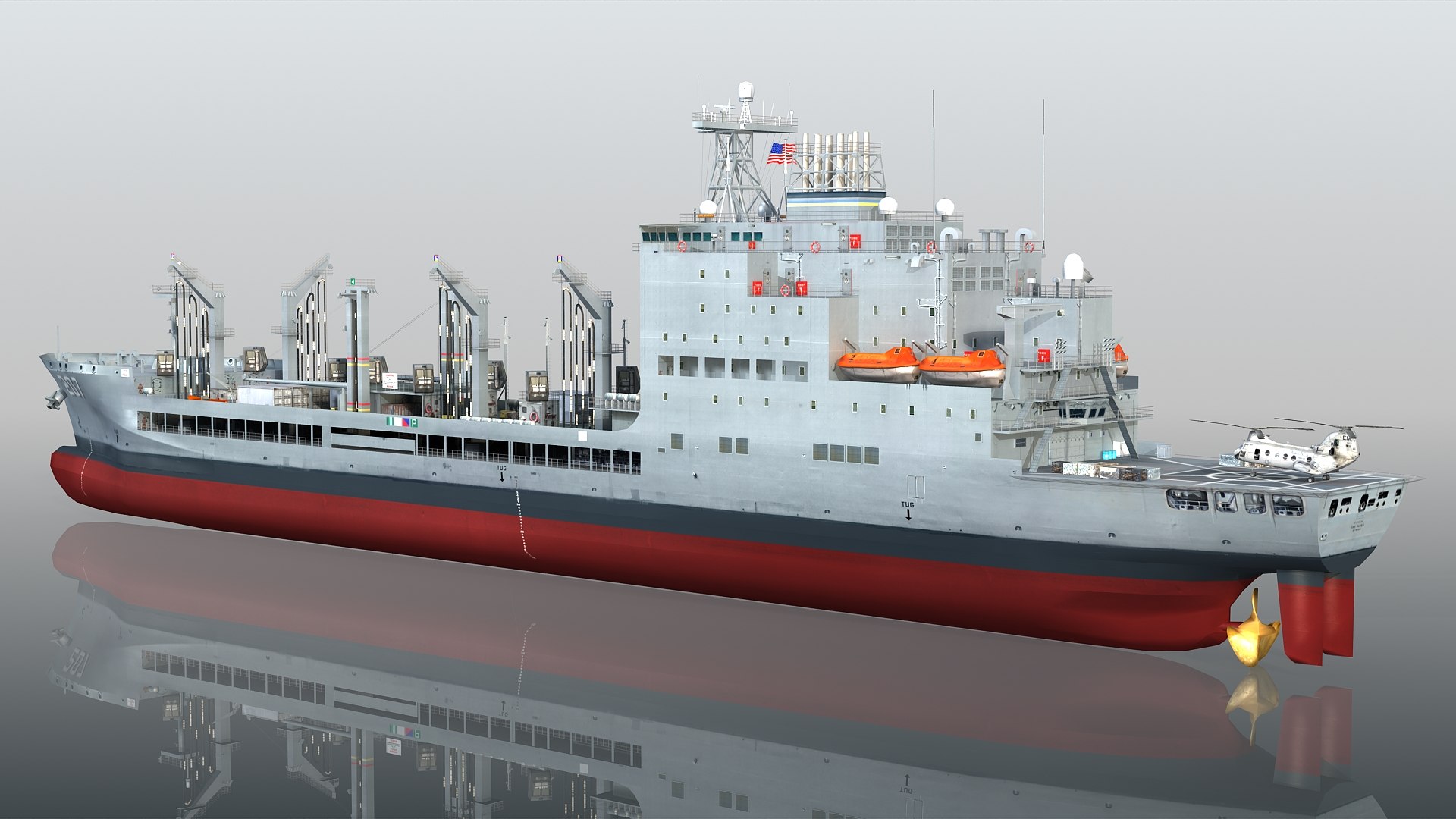 3D USNS Earl Warren T-AO-207 John Lewis-class model - TurboSquid 2074556