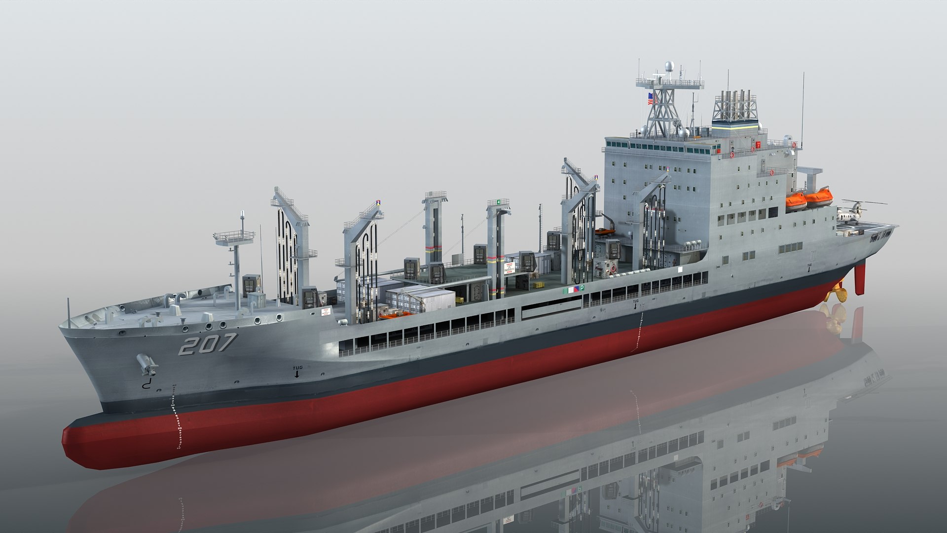 3D USNS Earl Warren T-AO-207 John Lewis-class model - TurboSquid 2074556