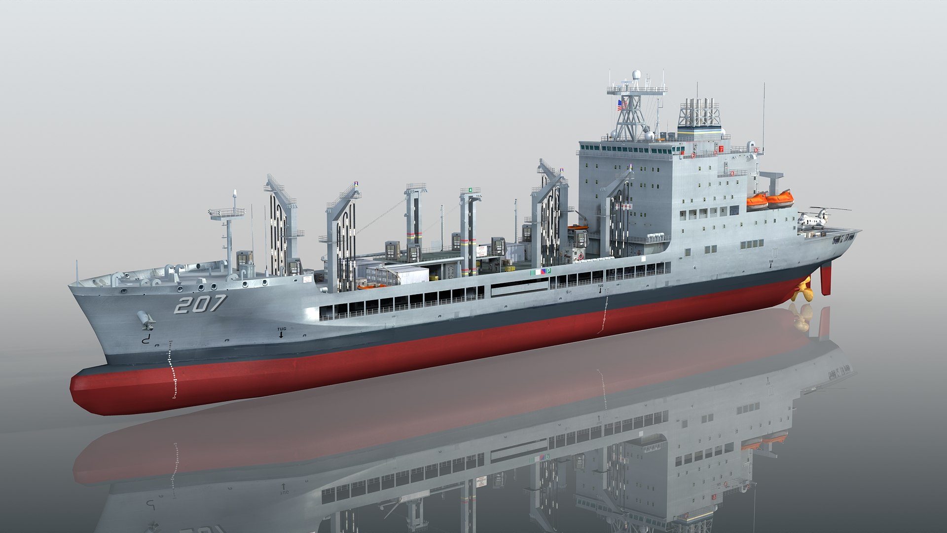 3D USNS Earl Warren T-AO-207 John Lewis-class Model - TurboSquid 2074556