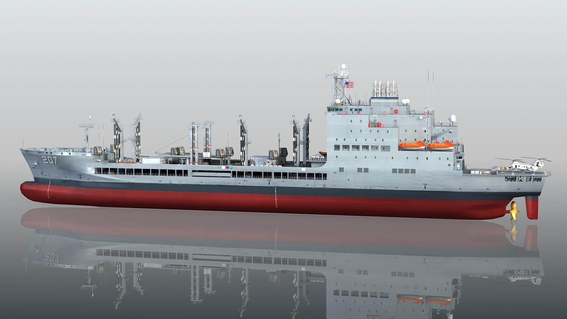 3D USNS Earl Warren T-AO-207 John Lewis-class model - TurboSquid 2074556