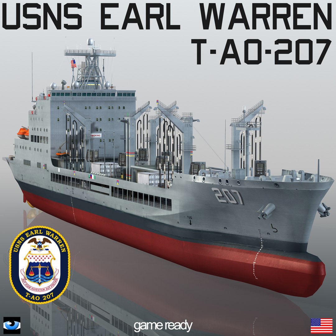 3D USNS Earl Warren T-AO-207 John Lewis-class Model - TurboSquid 2074556