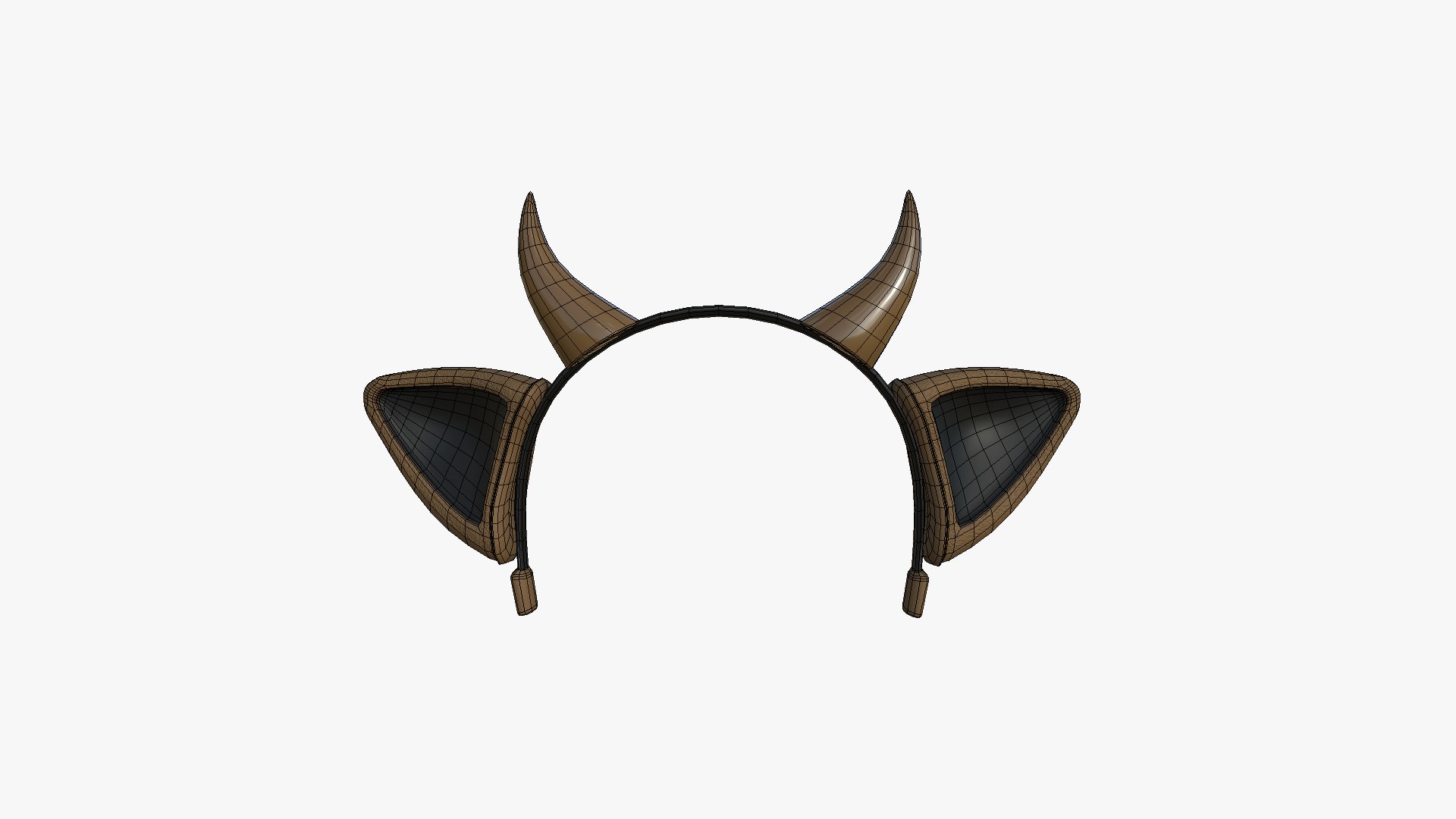 Furry Ears Tiara J05 Brown - Headband Character Design 3D Model ...