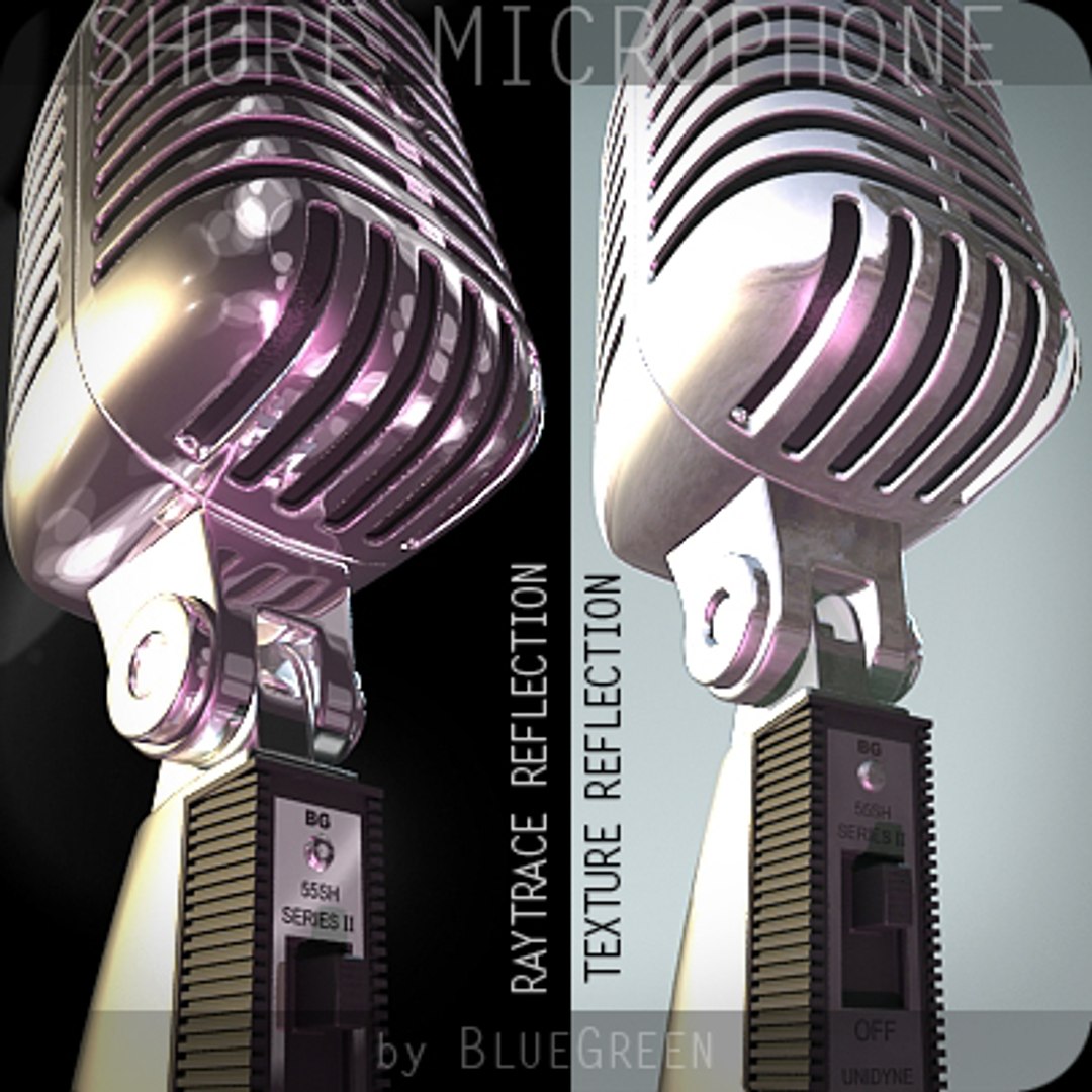 shure 55sh microphone 3d model