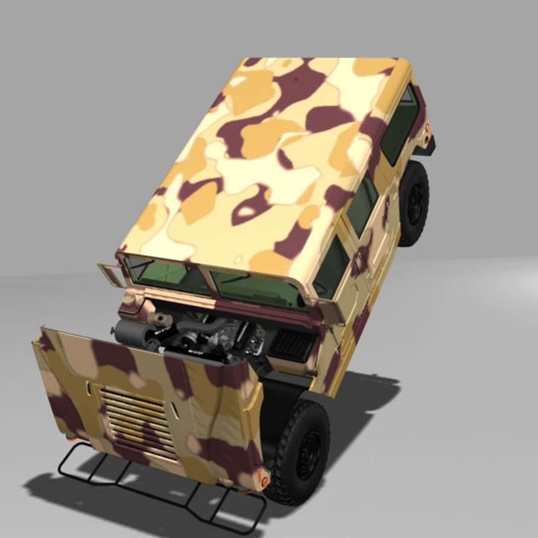 Mh1 Military Hummer 3d Model