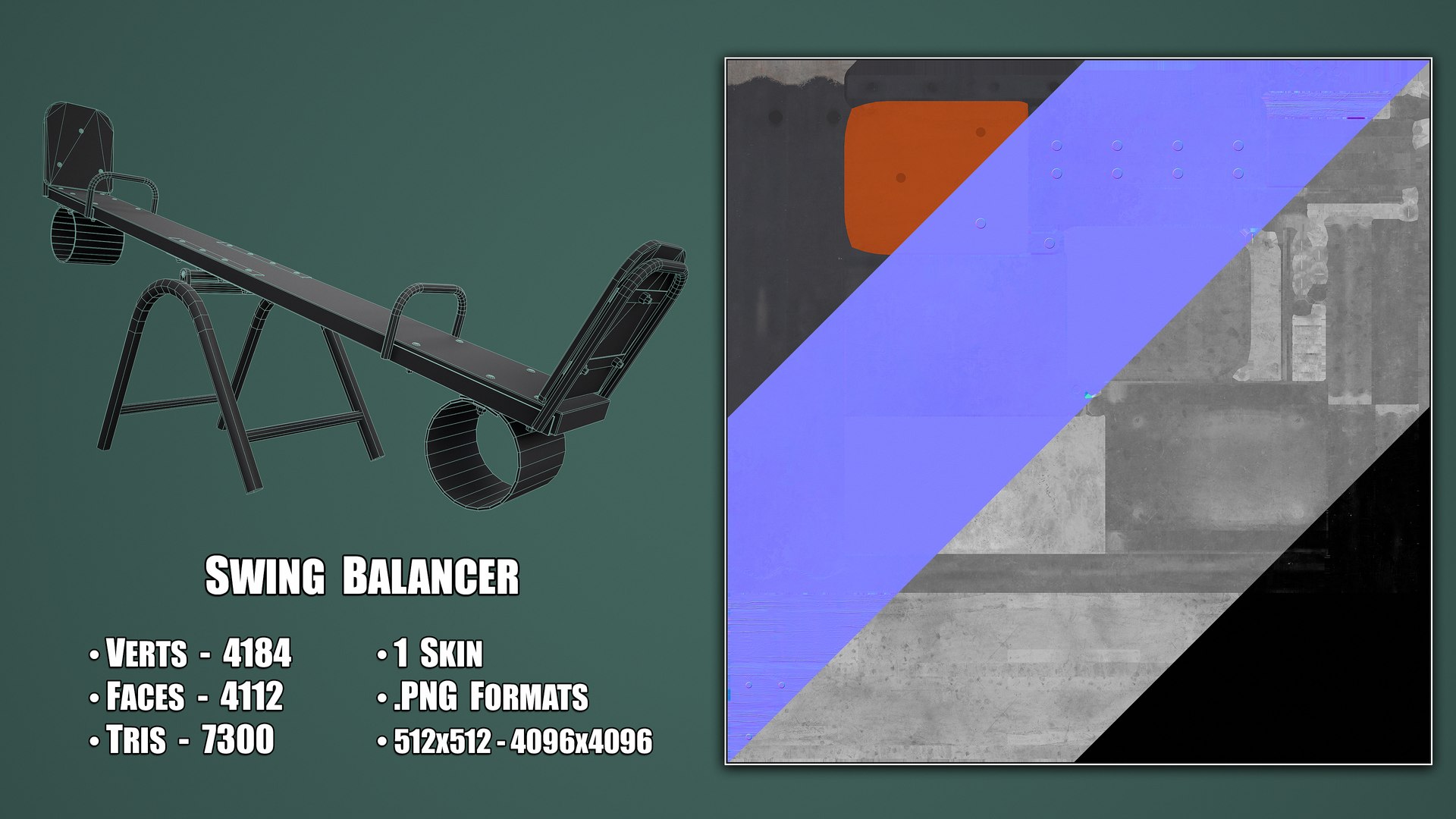 3D Painted Playground Swing Balancer - TurboSquid 2153784