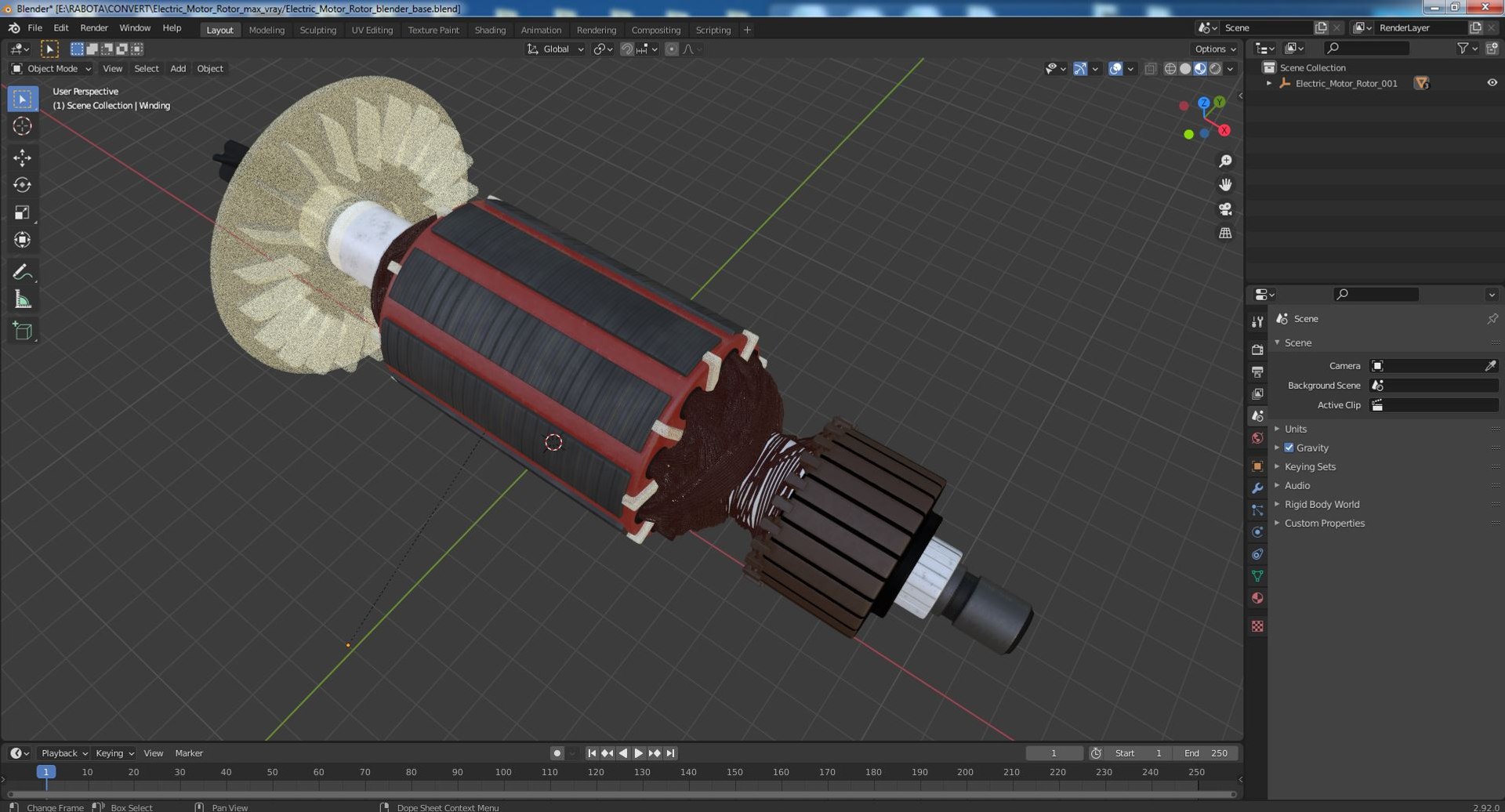 3D Model Electric Motor Rotor - TurboSquid 1971904