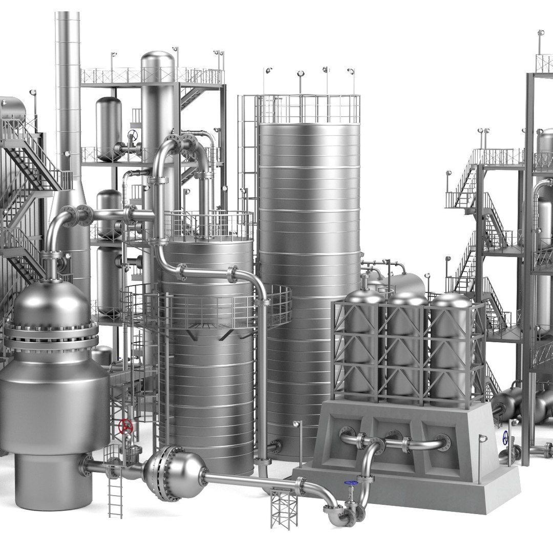 Oil Refinery 3d Model