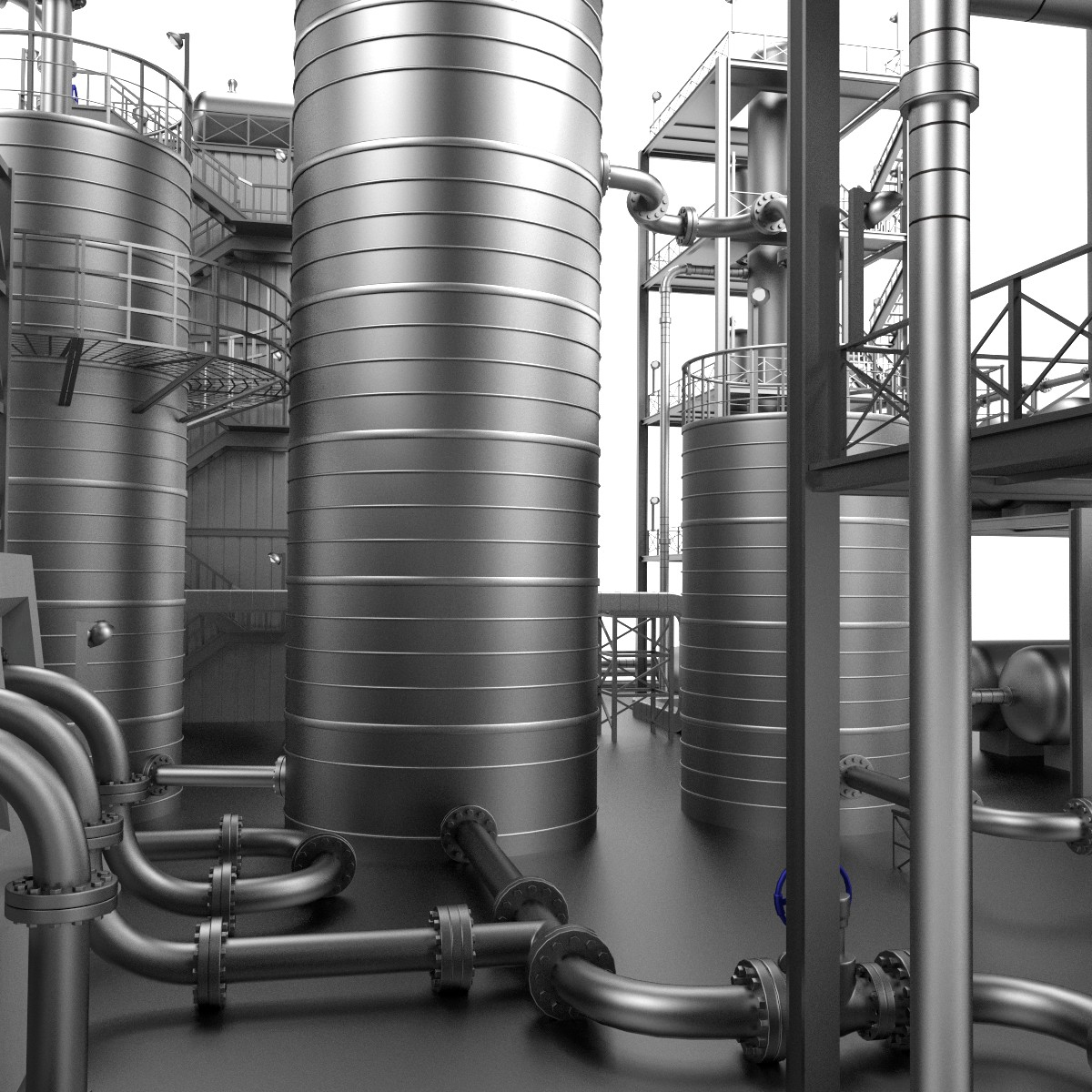 3D модель Очистительный завод - TurboSquid 846308