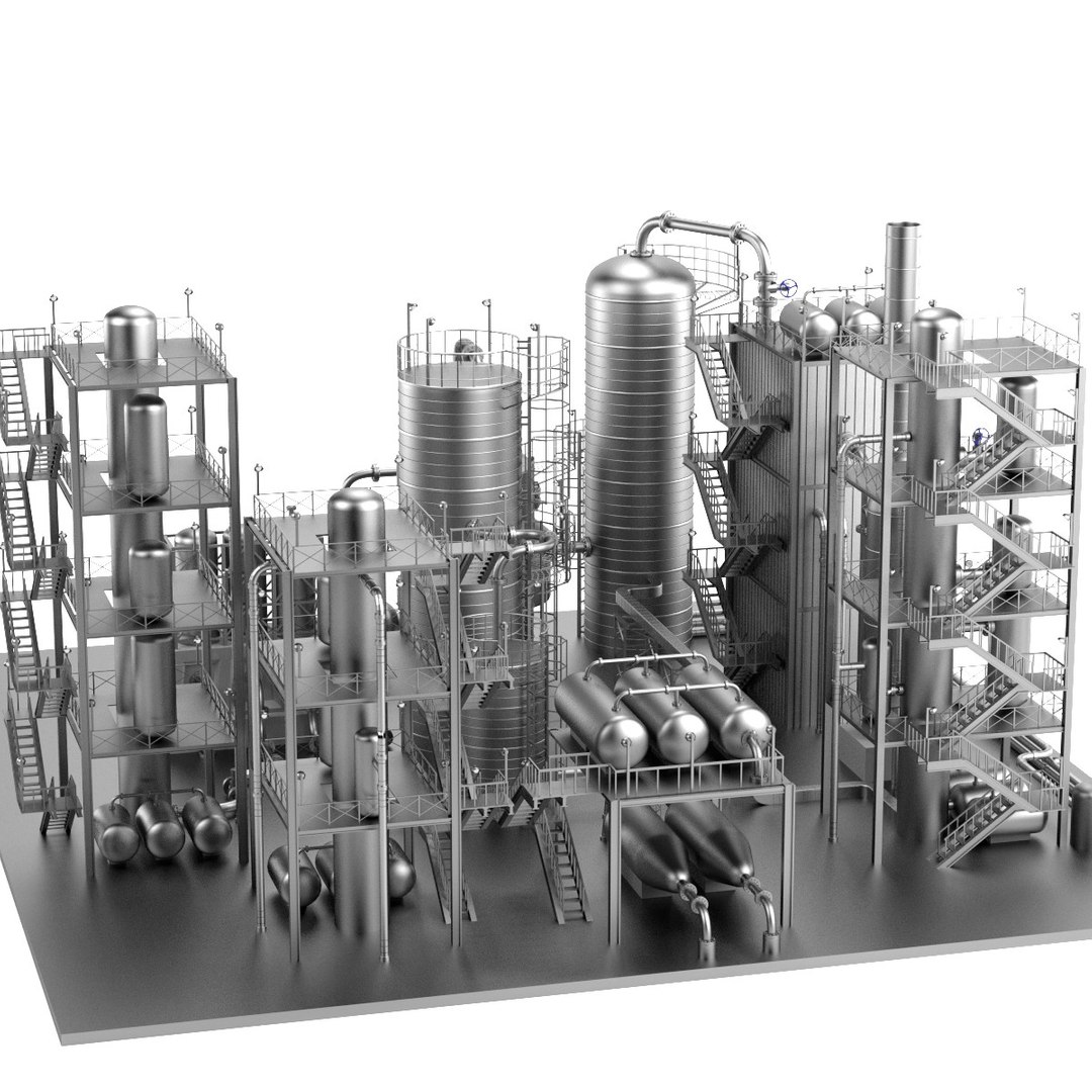 Oil Refinery 3d Model