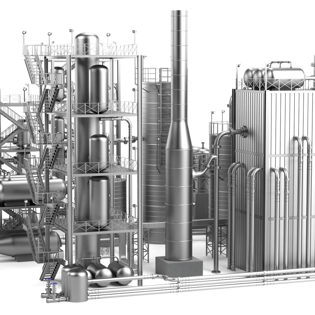 Oil Refinery 3d Model
