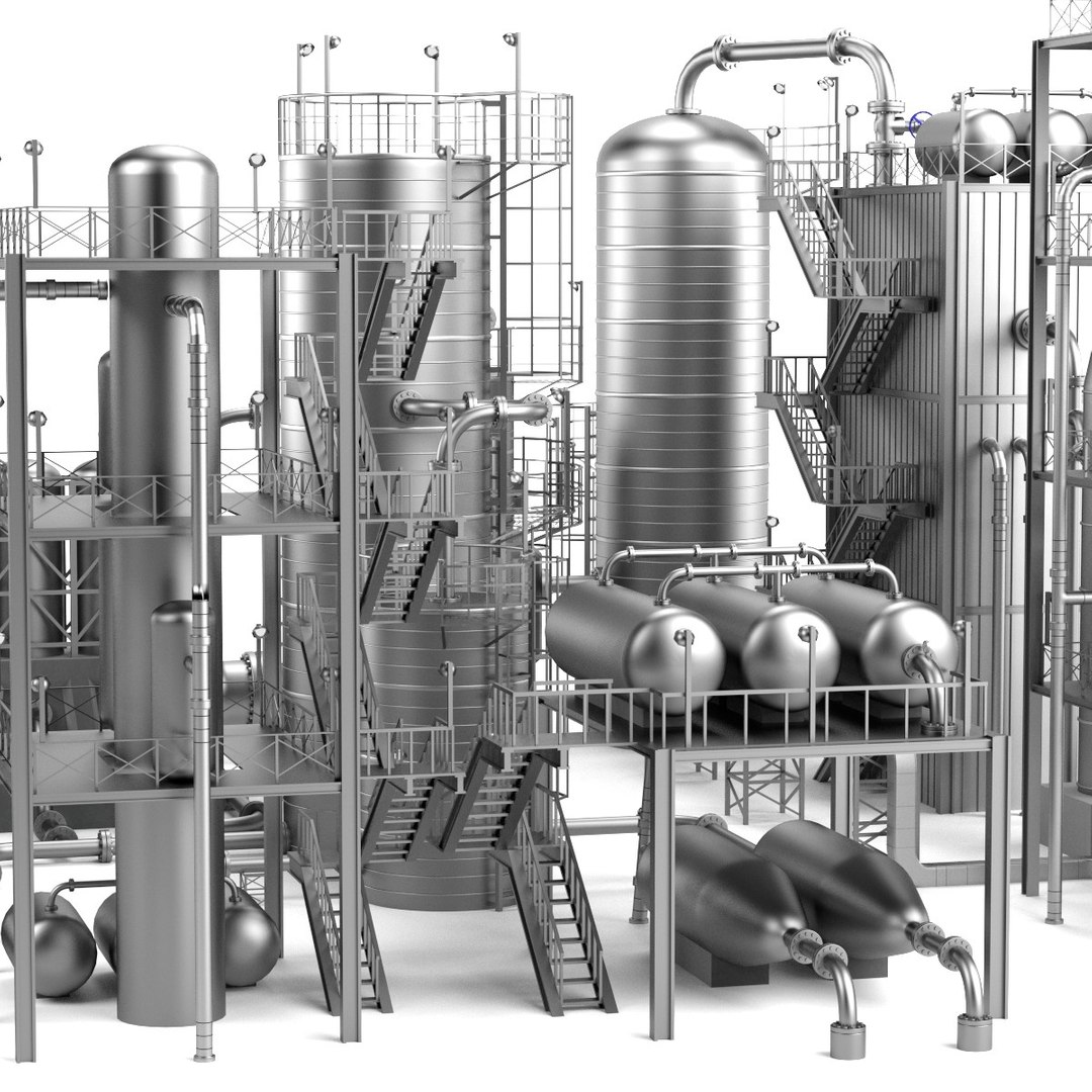 Oil Refinery 3d Model