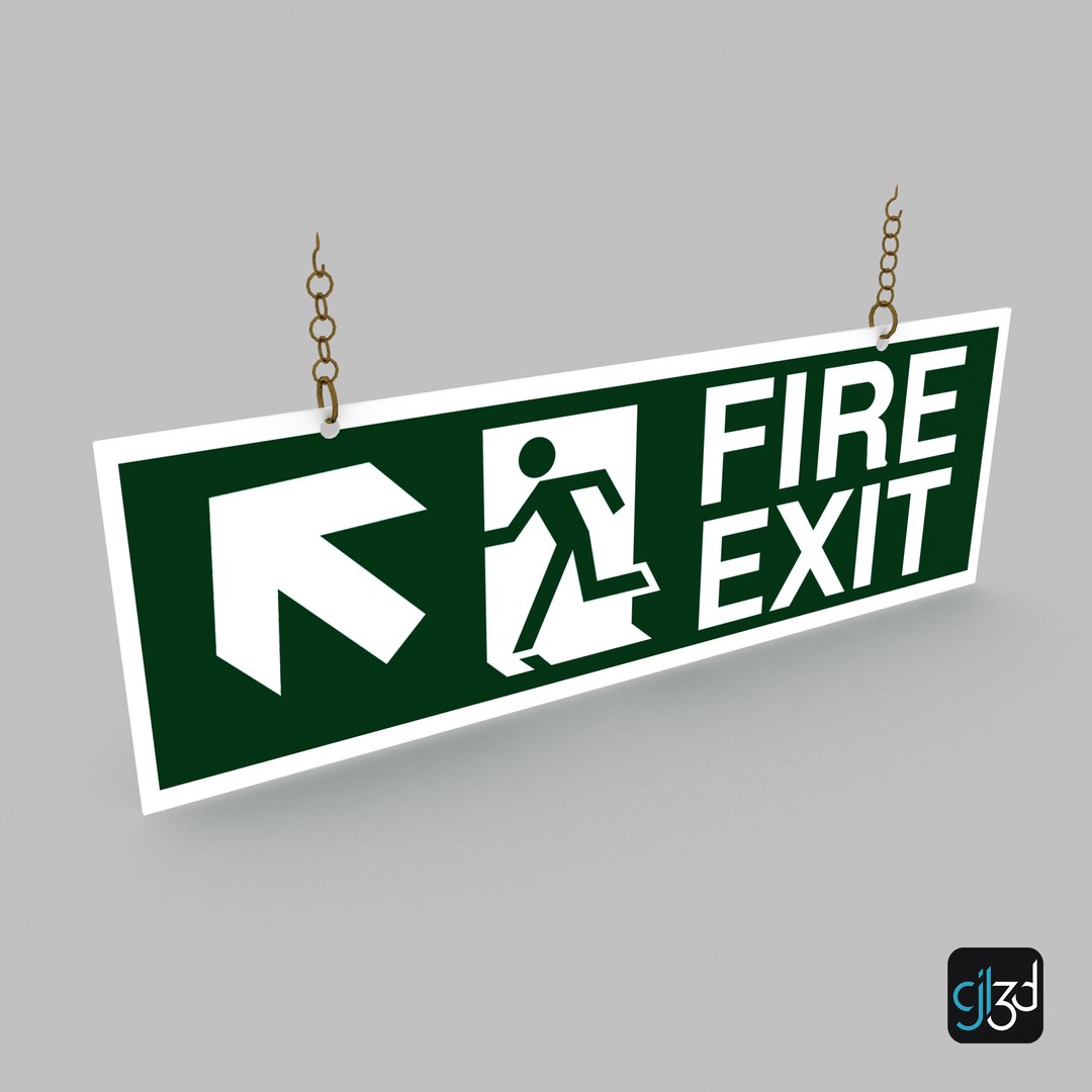 Exit Sign 3d Model