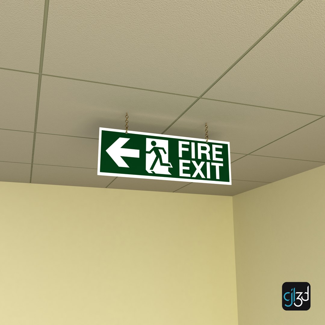 Exit Sign 3d Model
