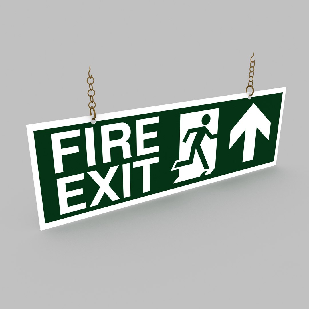 Exit Sign 3d Model