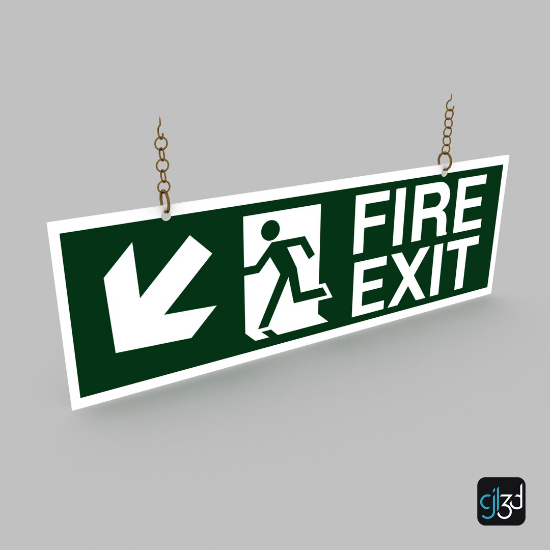 Exit Sign 3d Model