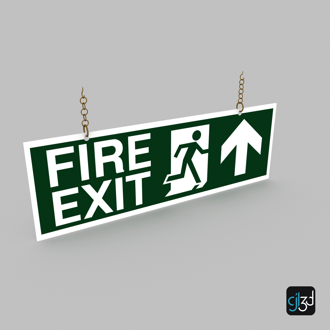 Exit Sign 3d Model