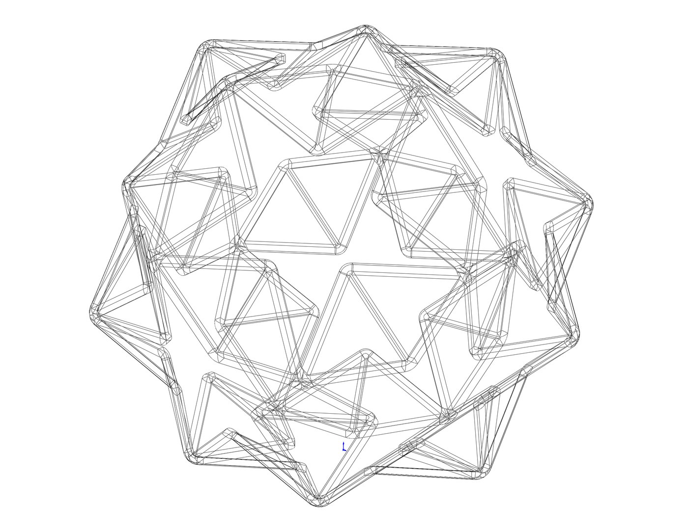 3D Wireframe Shape Small Ditrigonal Icosidodecahedron model - TurboSquid 2176098