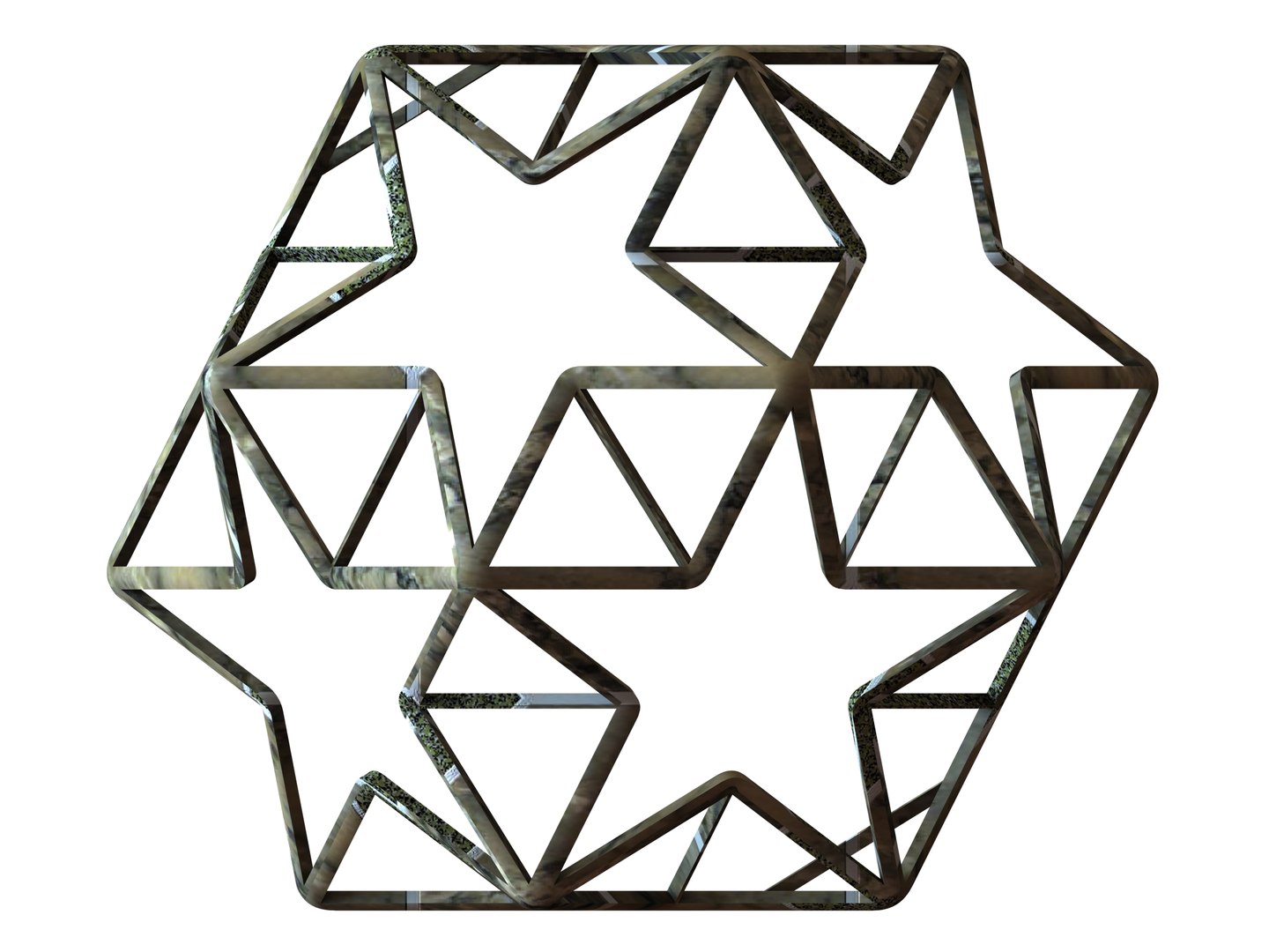 3D Wireframe Shape Small Ditrigonal Icosidodecahedron model ...