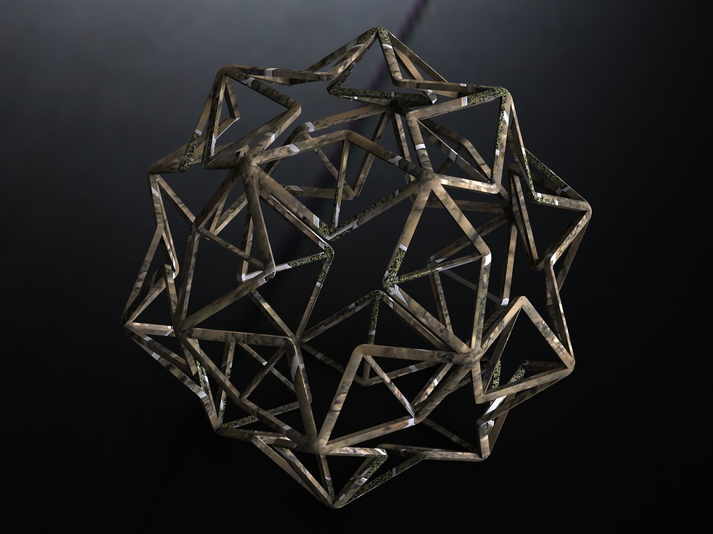 3D Wireframe Shape Small Ditrigonal Icosidodecahedron model - TurboSquid 2176098