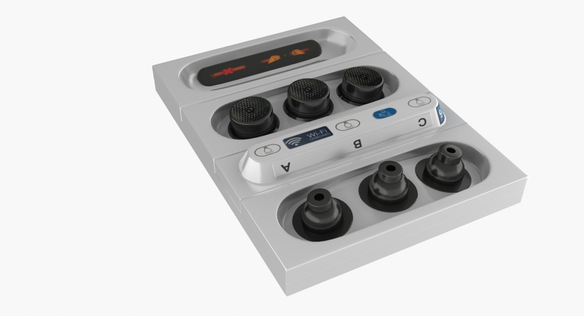 Realistic Airplane Ceiling Control Panel 3D - TurboSquid 1344499