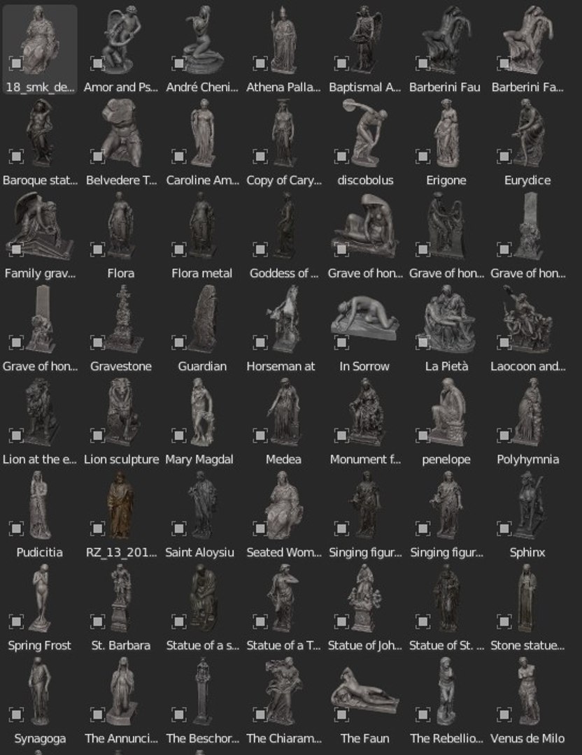 3D Model 100plus Scaned Famous Statues In Rome 3d Models Pack 1 ...