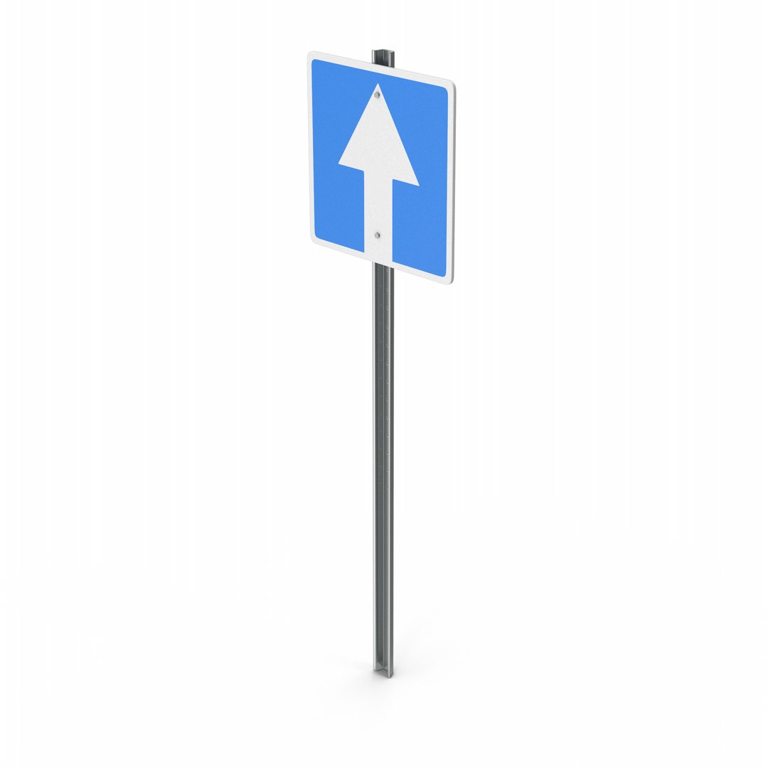 One Way Traffic Road Sign 3D model - TurboSquid 2044222