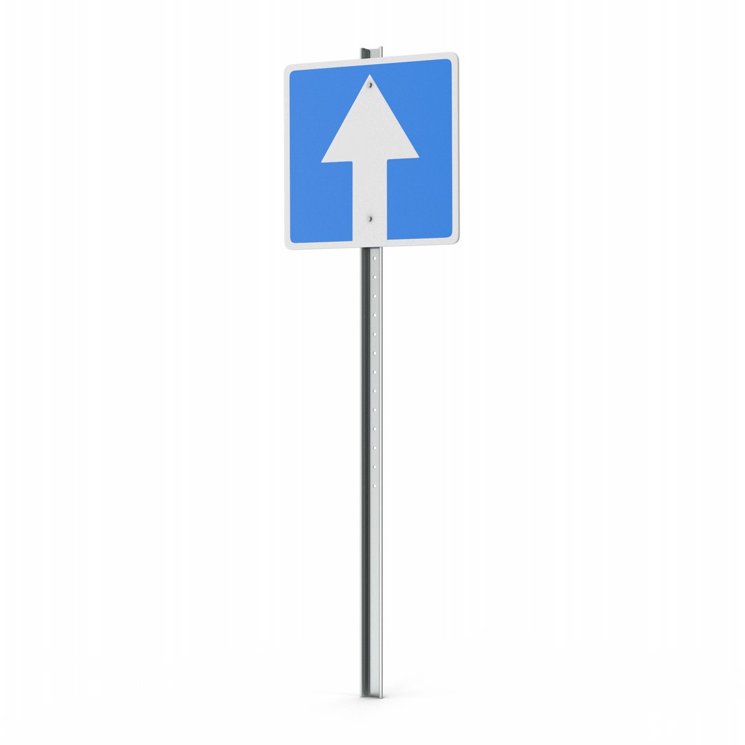 One Way Traffic Road Sign 3D model - TurboSquid 2044222