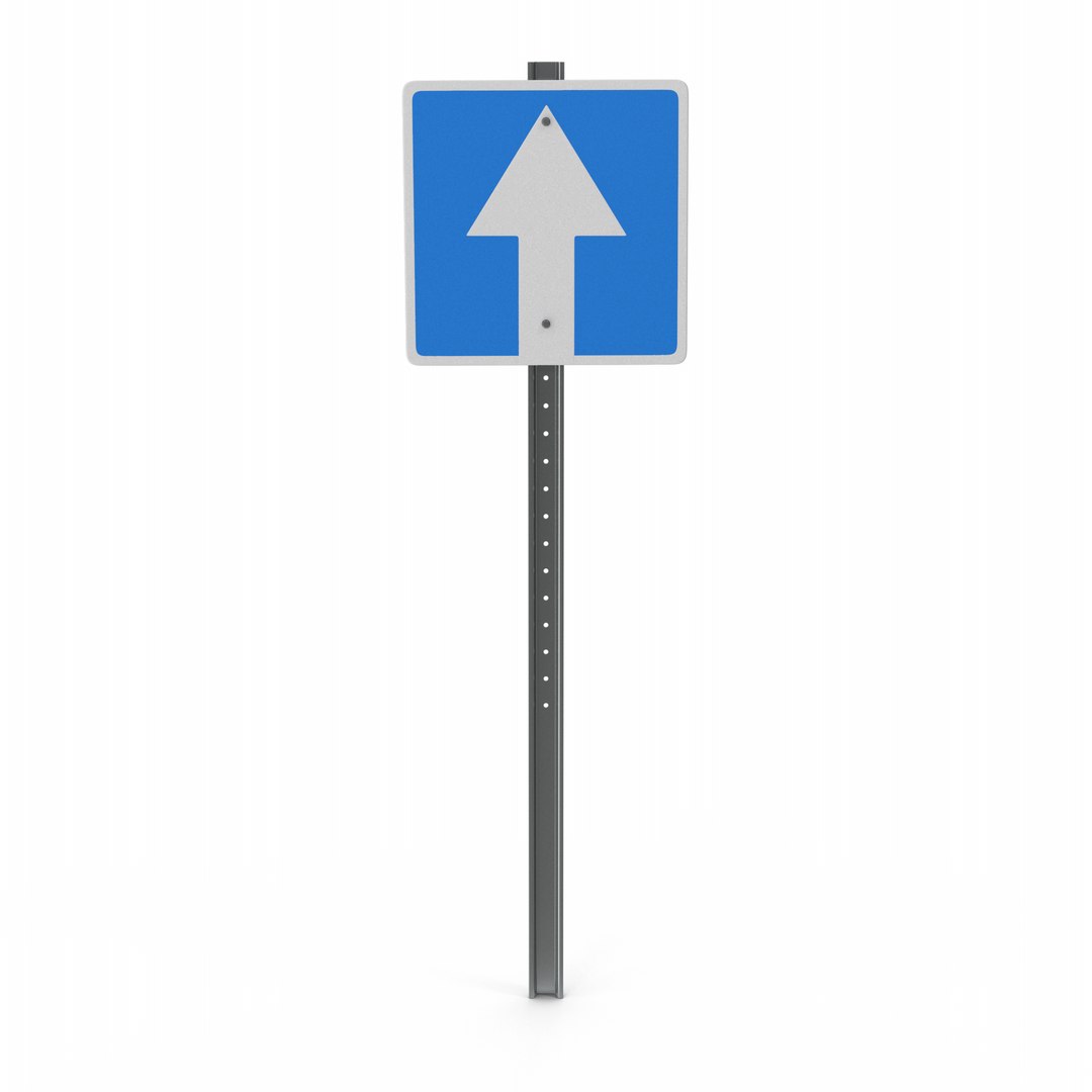 One Way Traffic Road Sign 3D model - TurboSquid 2044222