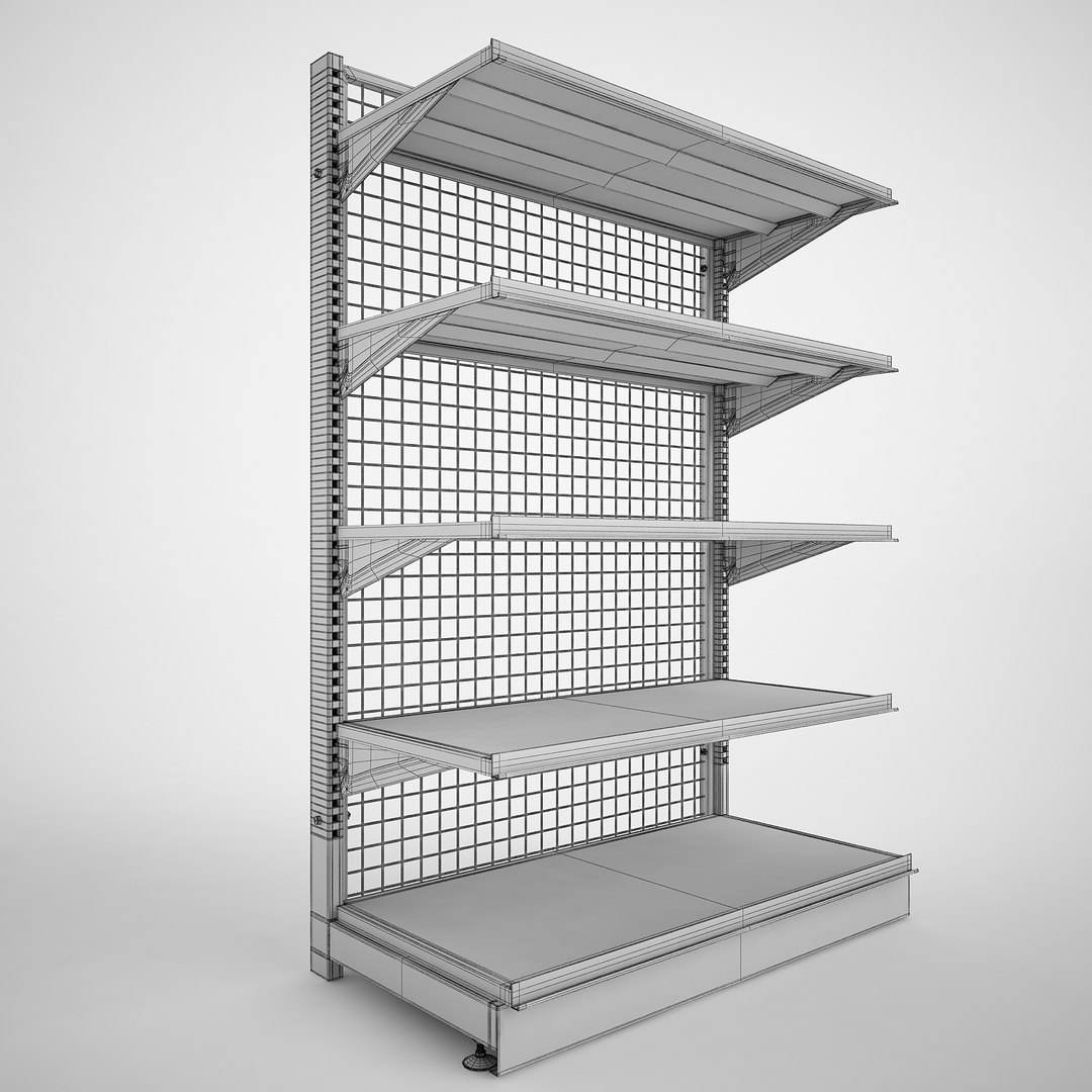 3d model of supermarket shelf super