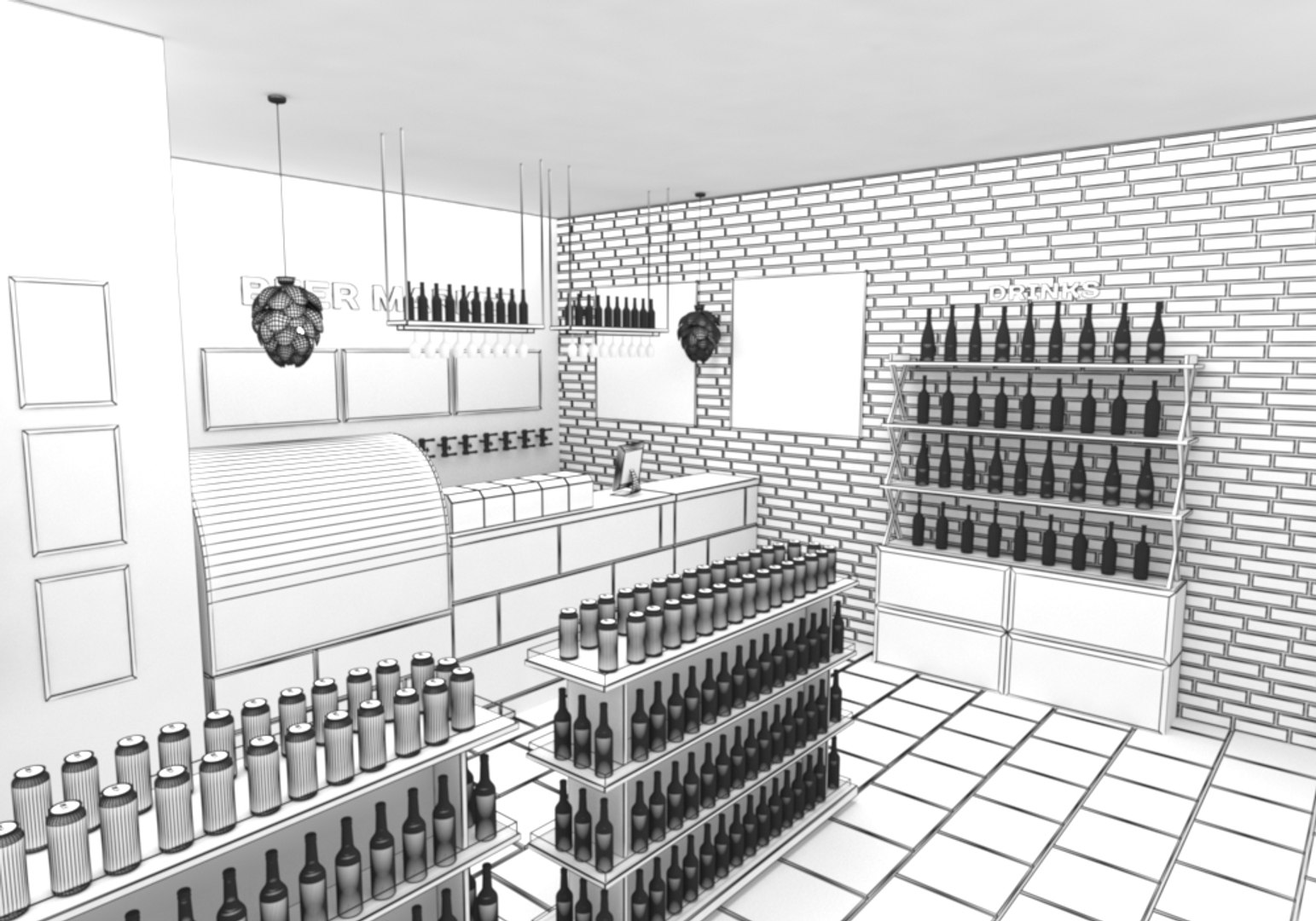 Beer Shop Interior 3D - TurboSquid 1508706