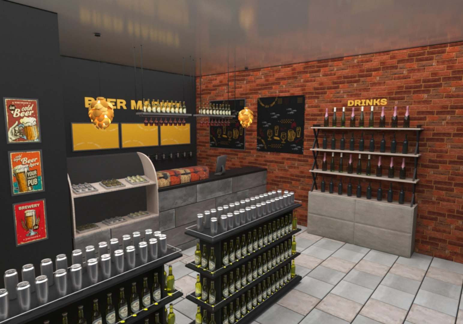 Beer Shop Interior 3D - TurboSquid 1508706