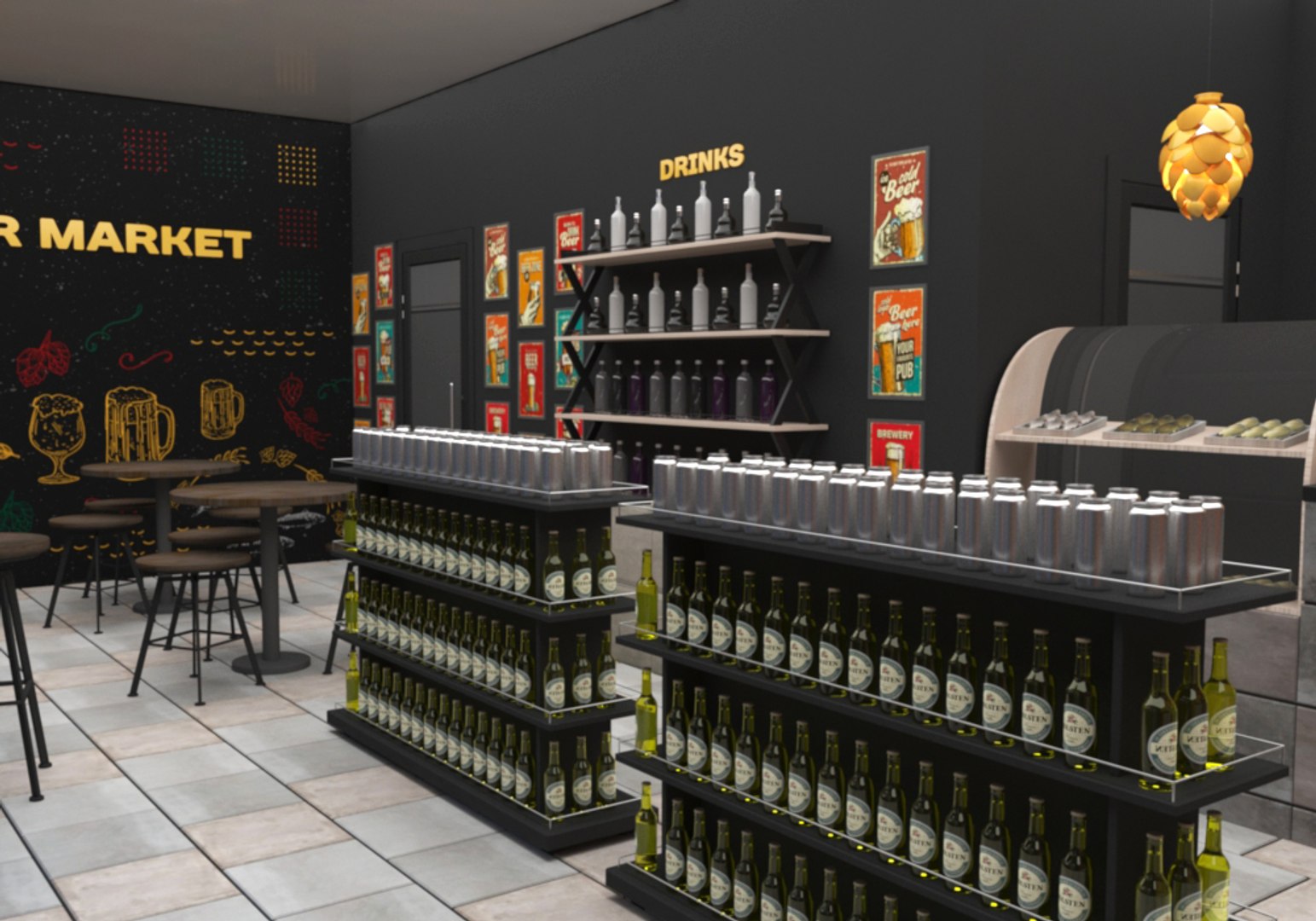 Beer Shop Interior 3D - TurboSquid 1508706