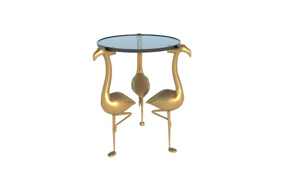 modelo 3d Golden flamingo kitchen round glass table - TurboSquid 1960551