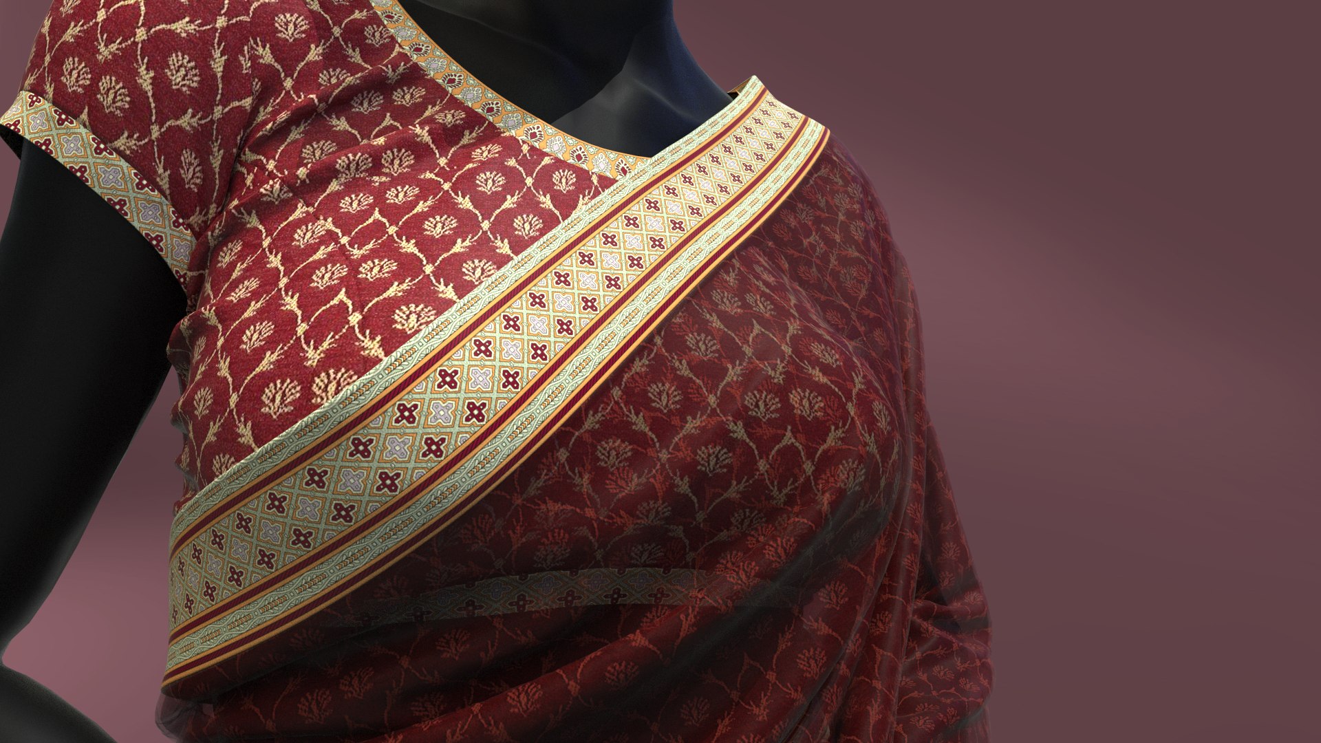 Indian Sari 3D Model - TurboSquid 1971681