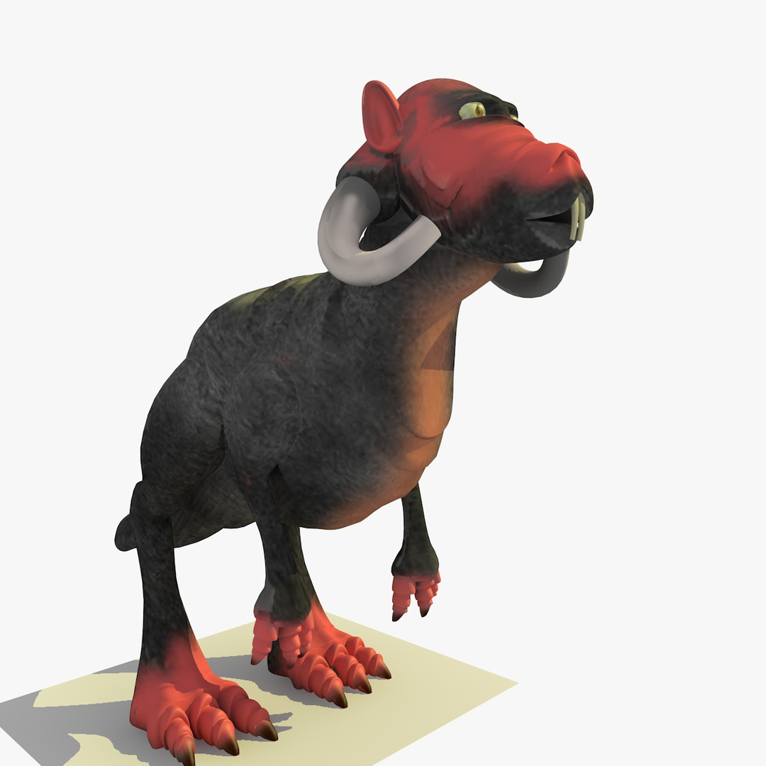 mutant alien t-rex cartoon 3d model