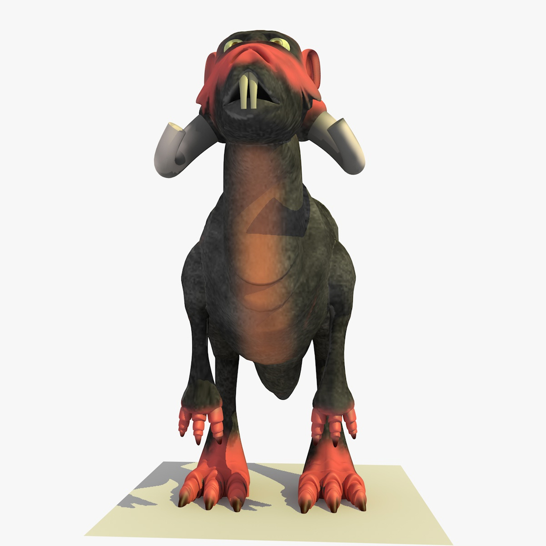mutant alien t-rex cartoon 3d model