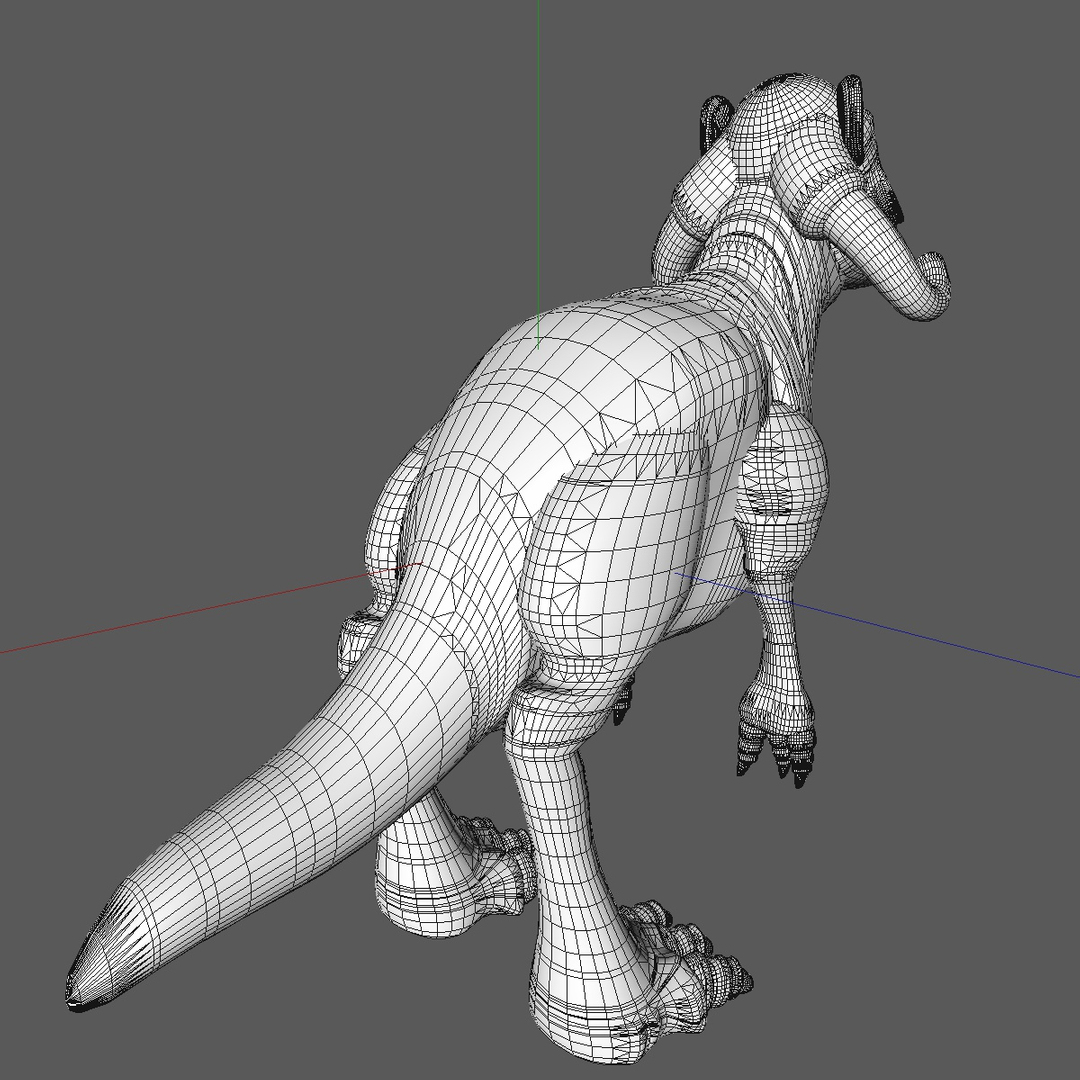 mutant alien t-rex cartoon 3d model