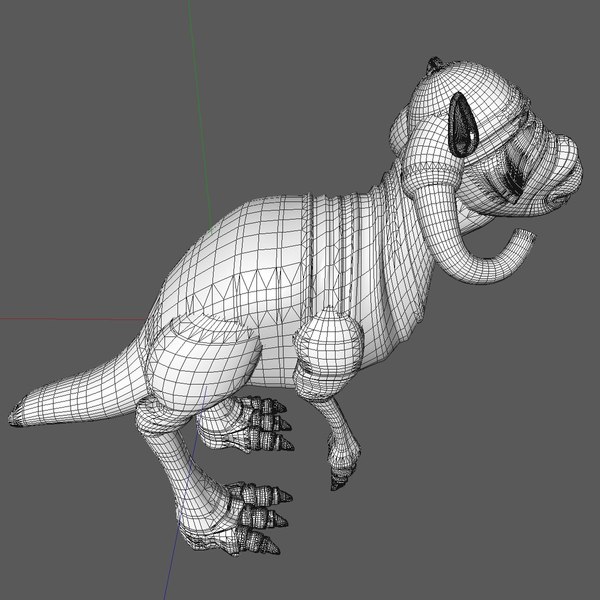 mutant alien t-rex cartoon 3d model