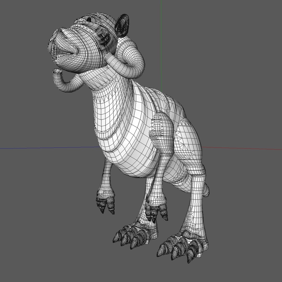 Mutant Alien T-rex Cartoon 3d Model