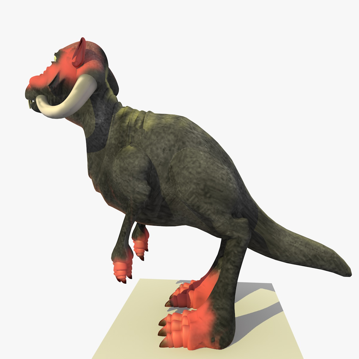 mutant alien t-rex cartoon 3d model