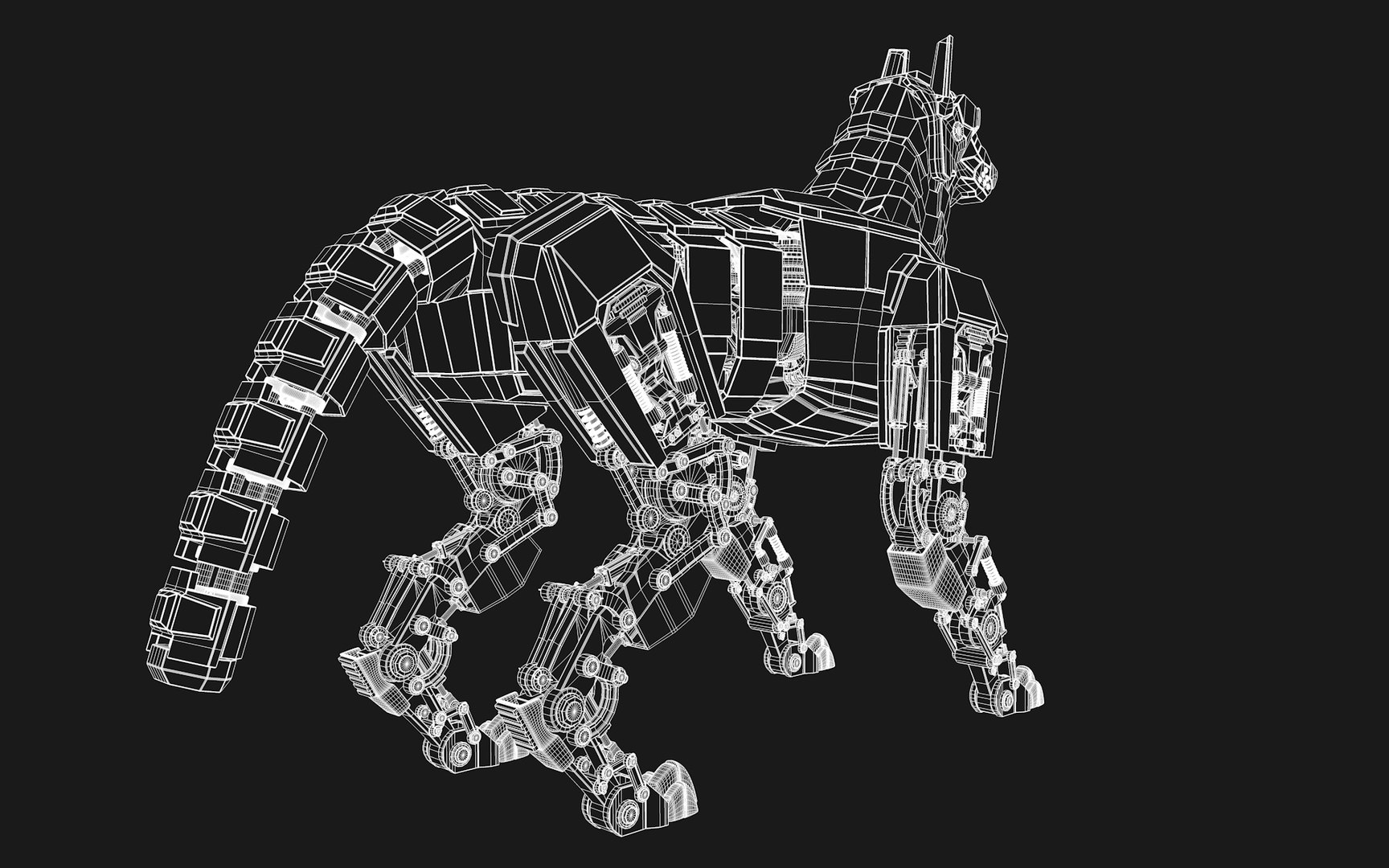Robot Wolf 3d C4d