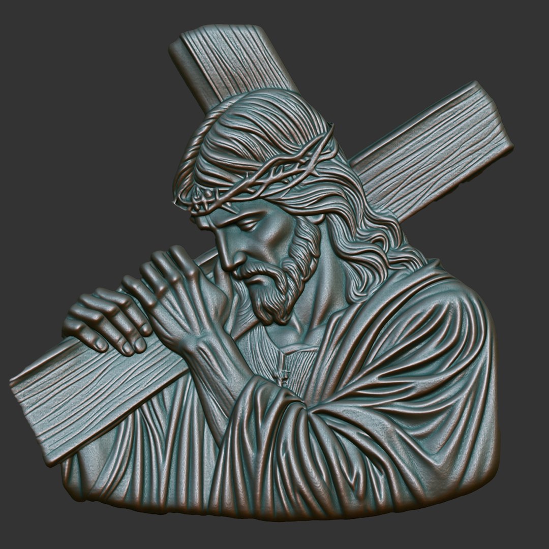 3D Model Jesus Carrying The Cross Basrelief 02 240608 - TurboSquid 2368284