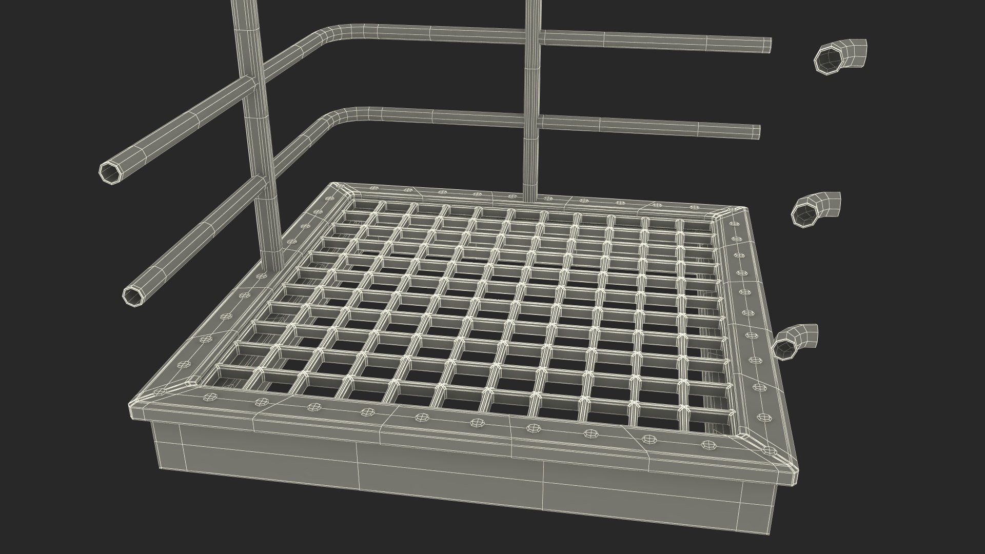 3D Industrial Catwalk Short Corner - TurboSquid 2165621