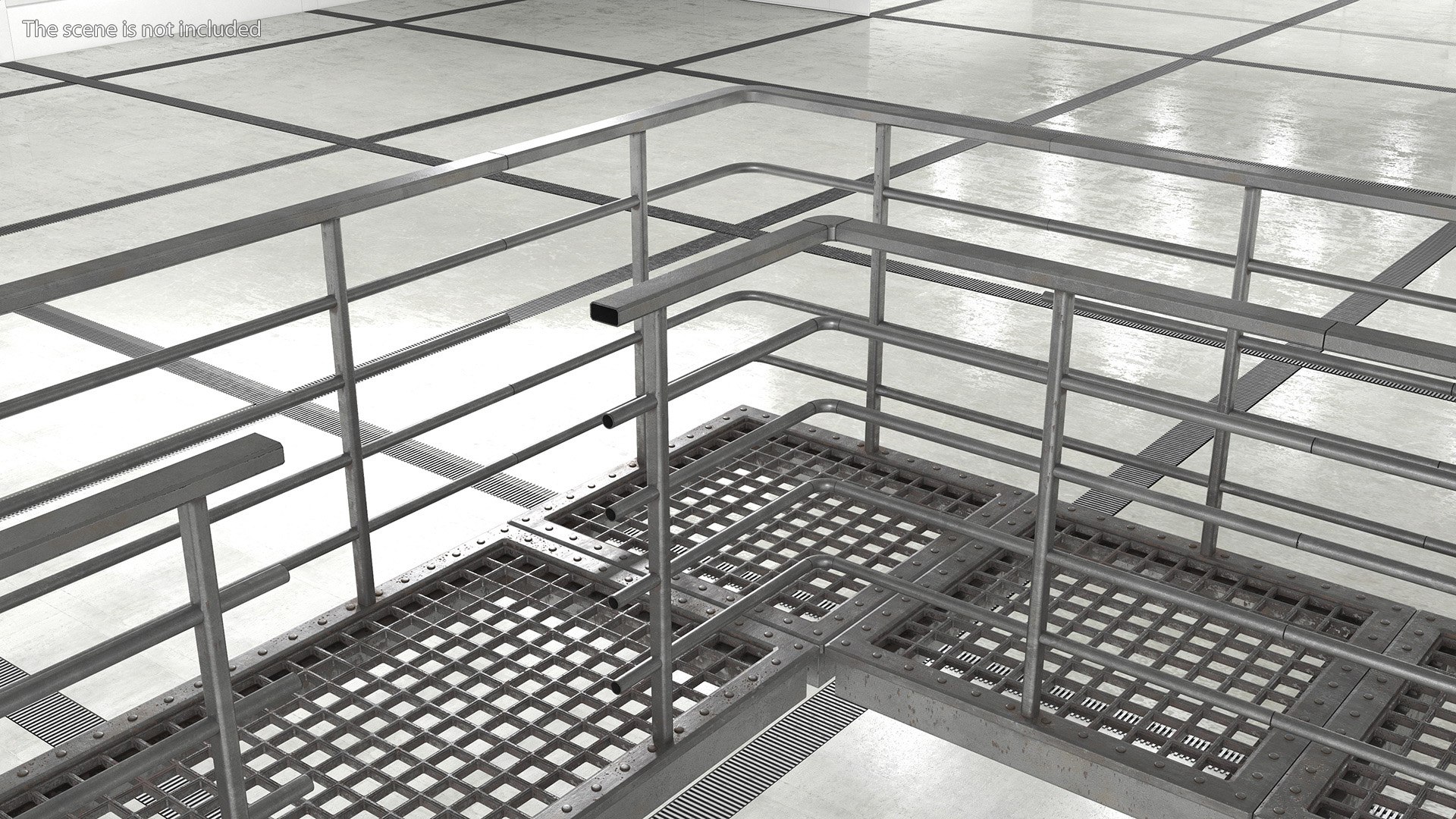 3D Industrial Catwalk Short Corner - TurboSquid 2165621