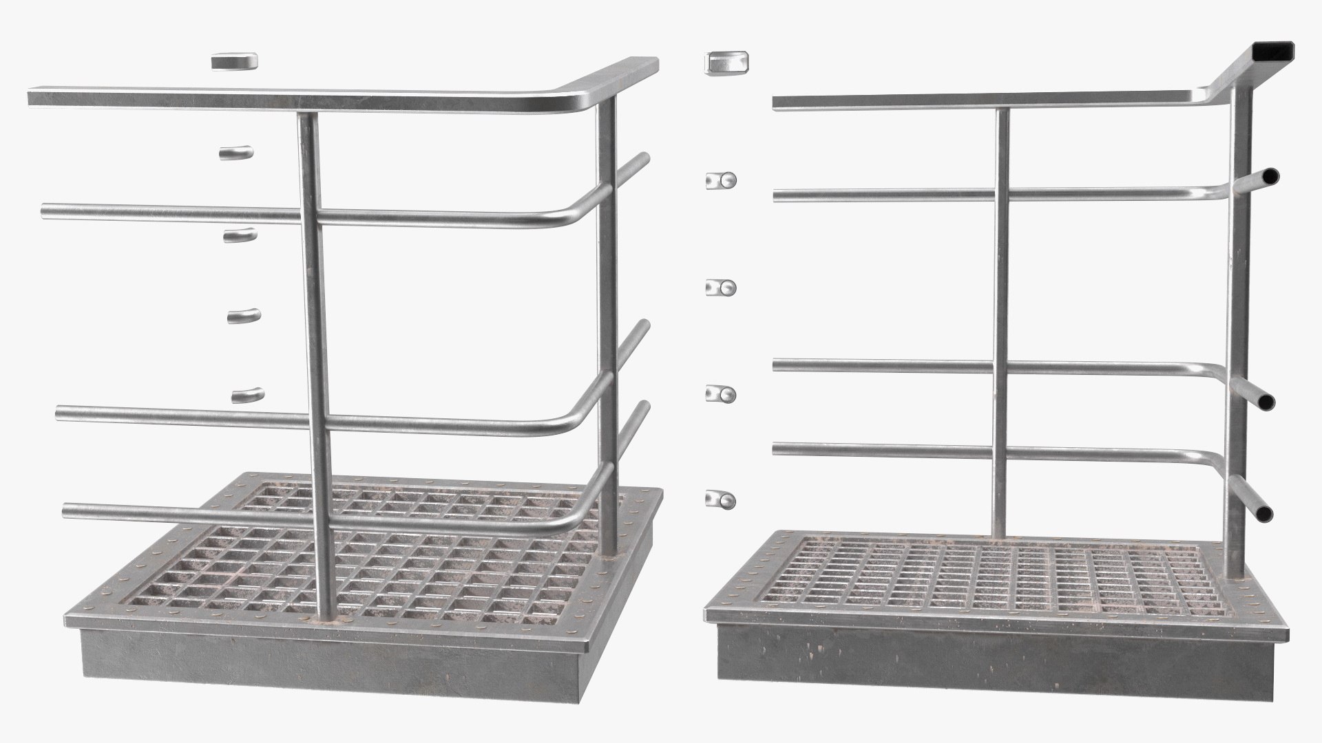 3D Industrial Catwalk Short Corner - TurboSquid 2165621