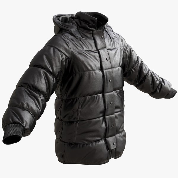 3D winter jacket black model - TurboSquid 1674544