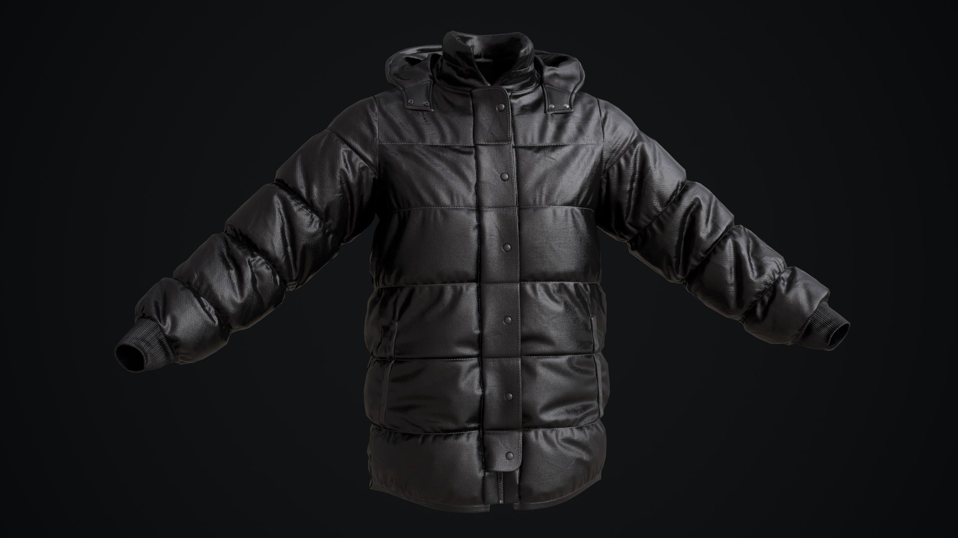 3D Winter Jacket Black Model - TurboSquid 1674544