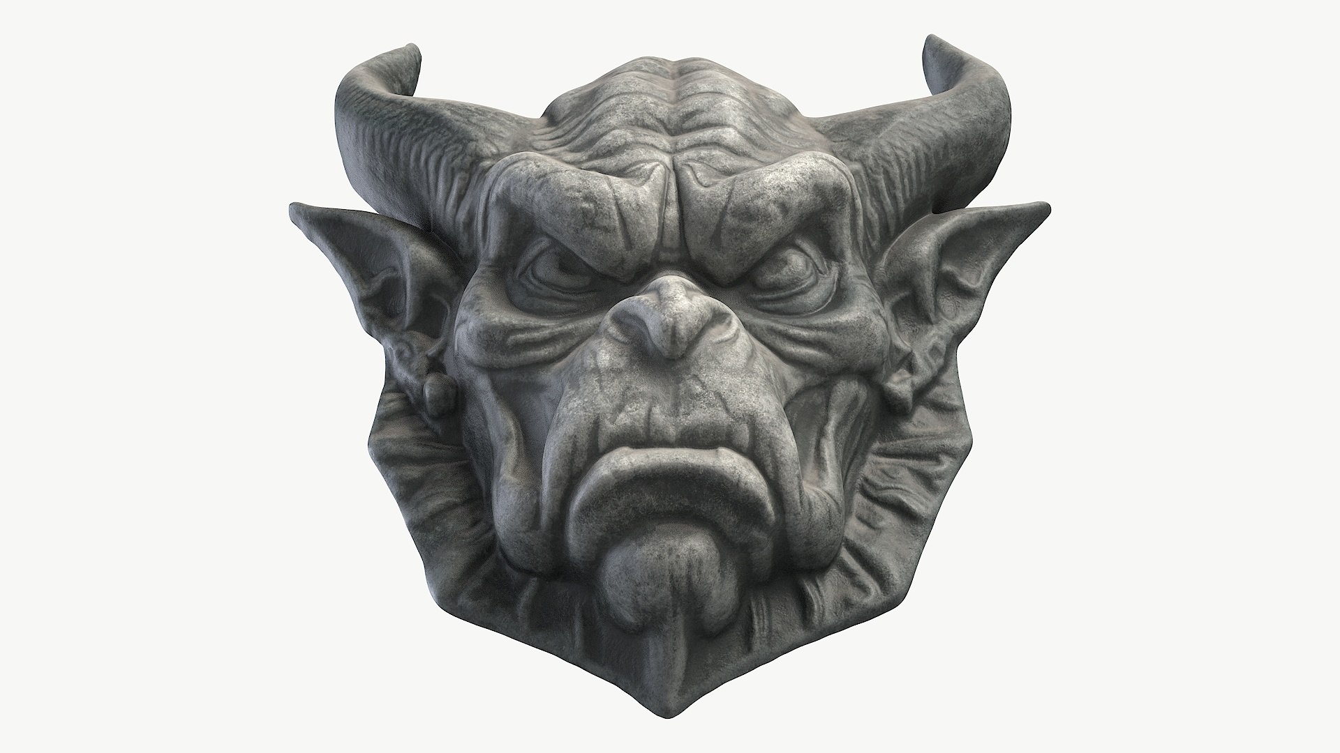 Gargoyle Head Textured 1 3D - TurboSquid 2290542